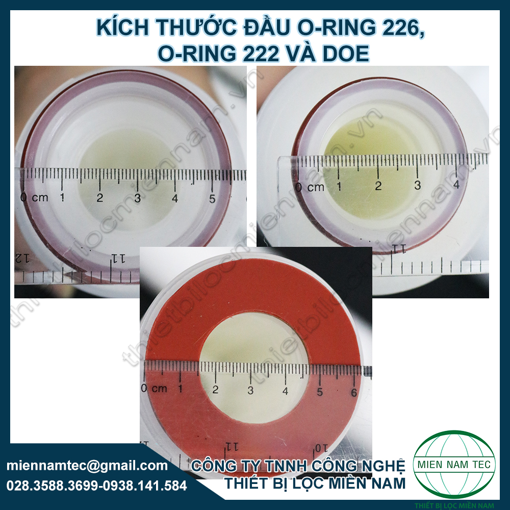 Lõi lọc giấy xếp DOE, O-ring 222 và O-ring 226