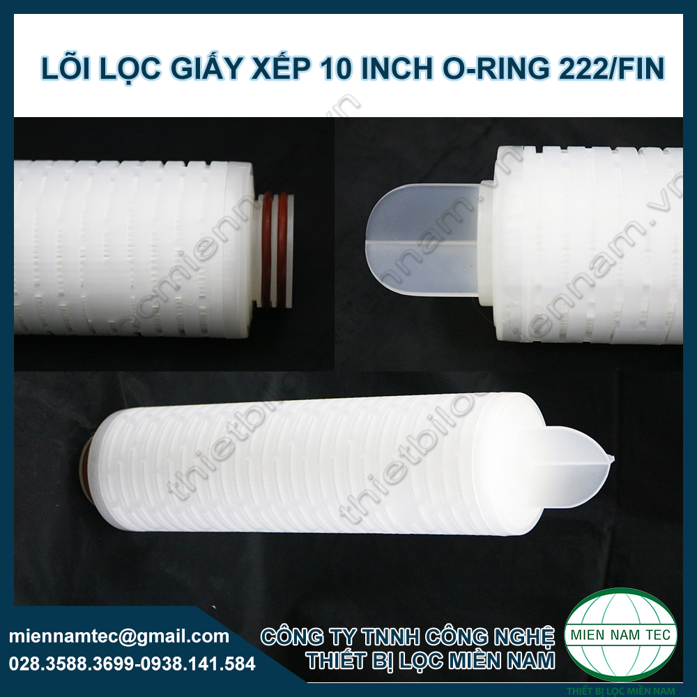 Lõi giấy xếp 10 inch o-ring 222/fin